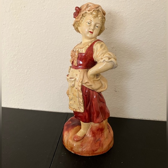 Accents | Antique Borghese Italian Chalk Chalkware Girl Figurine Folk ...
